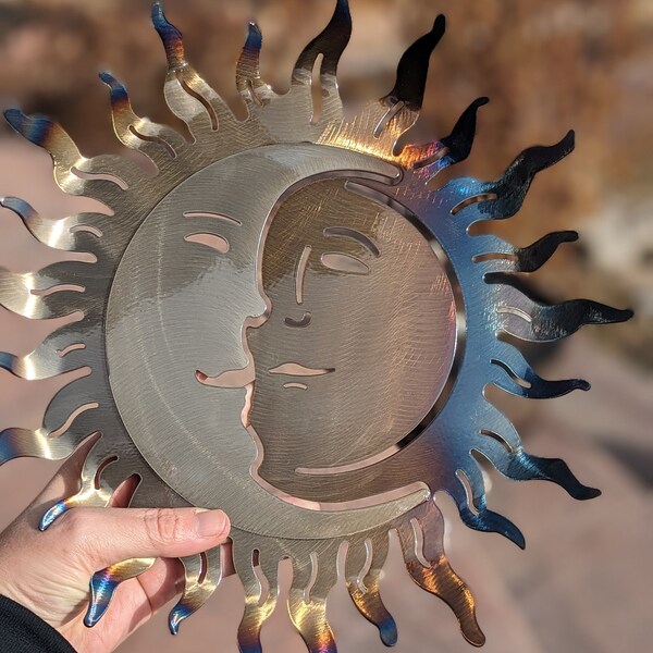 Wrought Iron Sun and Moon Sculpture, Wall Art - Etsy