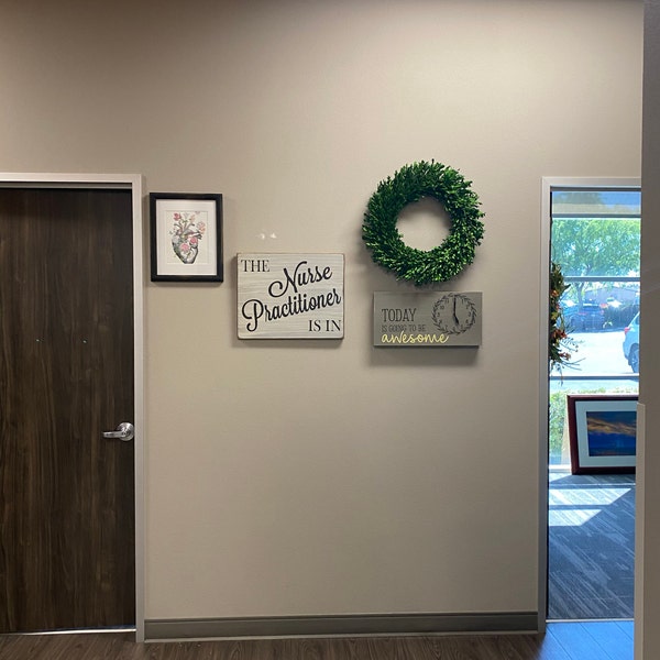 The Nurse Practitioner is in Rustic Style Nurse Sign Great Entry Sign ...