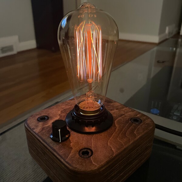 Wooden Edison Lamp Dimmer Industrial Lamp Steampunk Lamp Night Lamp ...