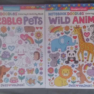 ADORABLE PETS Coloring Book Notebook Doodles by Jess Volinski Coloring ...