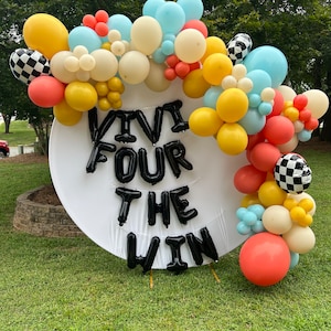 CONGRATS Cursive Balloon Banner W/ Custom Name Cursive Letter - Etsy