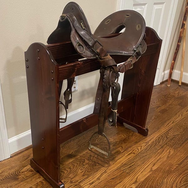 Early American Free Standing Saddle Stand Rack With Tray Ready to ...