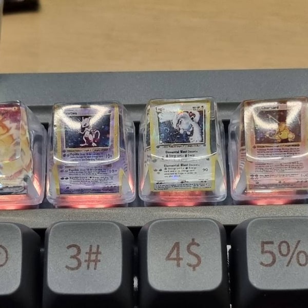 Miniature Holo Pokemon Card Keycaps - Base Set - Etsy