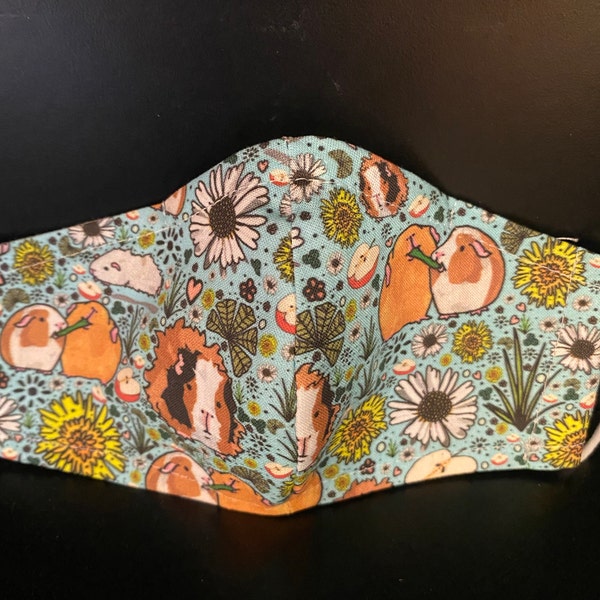 Guinea Pig Fabric - Guinea Pigs on Blue by Nemki - Guinea Pig Cotton ...