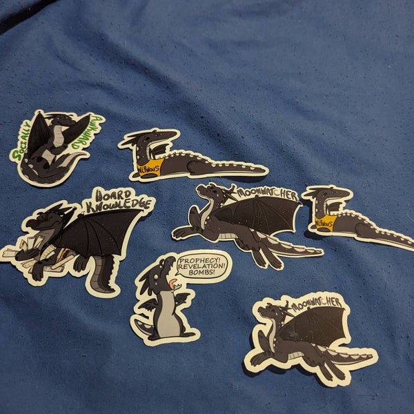 Nightwing Sticker Pack || Wings of Fire || Dark Dragon - Etsy