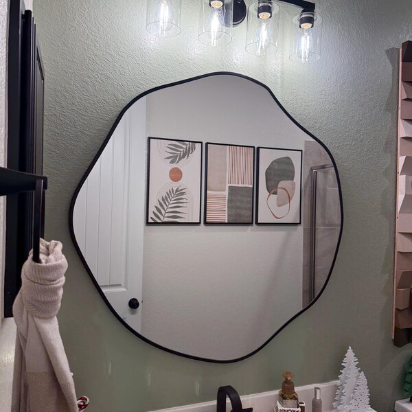 Asymmetrical Wall Mirror, Freeform Mirror, Mirror Wall Decor, Accent ...