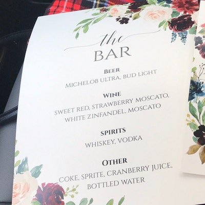 Bar Menu Sign Template, Instant Download, the Bar Sign, Bar Menu ...