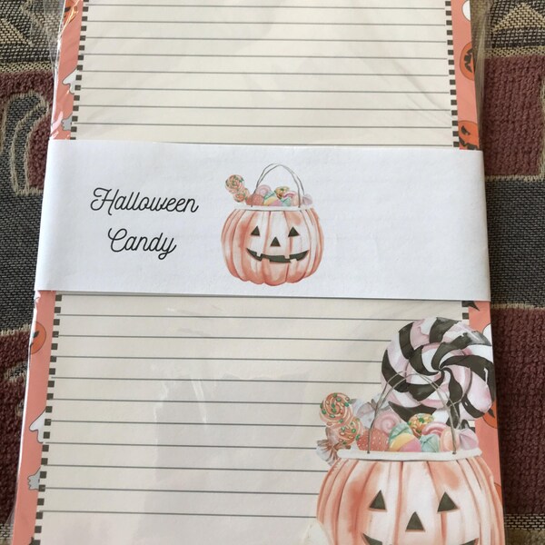 Halloween Candy Letter Writing Paper A5 Stationery Lined/unlined Penpal ...