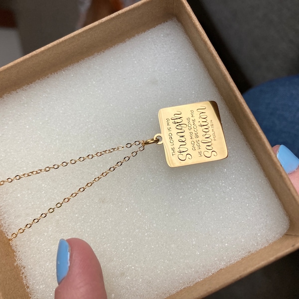 Perfect Love Casts Out Fear Bible Verse Gold Necklace, Christian Gift ...