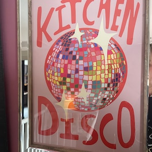 Kitchen Disco Print Colourful Home Décor Rainbow Kitchen Disco Ball ...