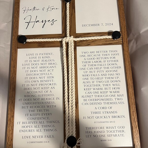 A Cord of Three Strands Unity Ceremony Braided Cord Cross Sign With ...