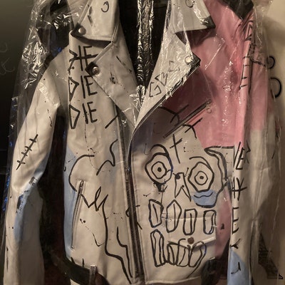 Unleash Your Edgy Side: Hand-painted Denim Jacket With Aesthetic Bone ...