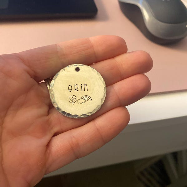 Simple Custom Hand Stamped Dog Tag, Dog Tags for Dogs, Pet Id Tag ...