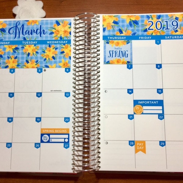 March Stickers Kit for Erin Condren, Printable March Planner Stickers ...