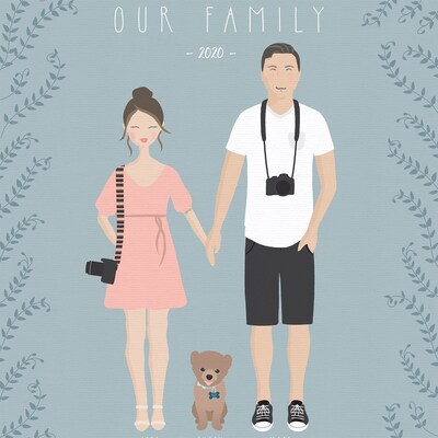 Custom Family Portrait PRINTABLE Personalized Family - Etsy