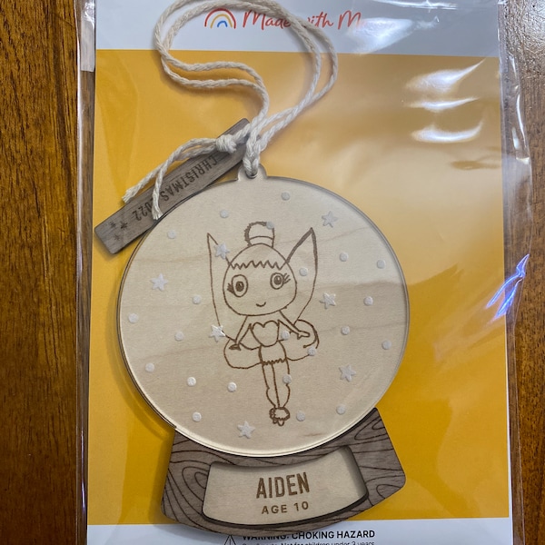 Your Child's Self Portrait Ornament, Snow Globe, Christmas Keepsake ...