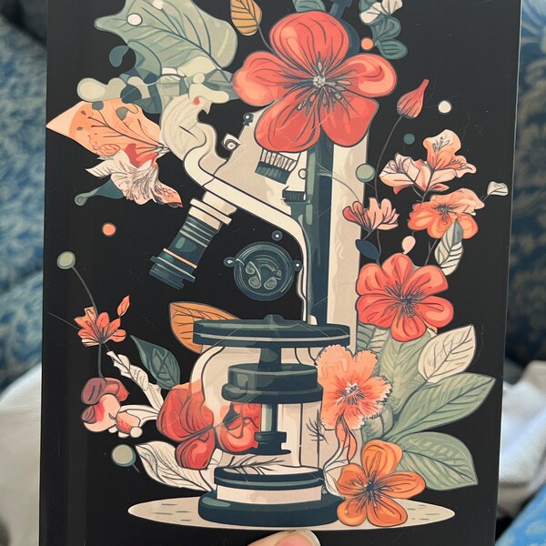Microscope Microbiology Journal, Floral Notebook, Microbiologist ...