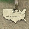 CUSTOM USA Key Chain / Long Distance Love Handstamped America Keychain ...