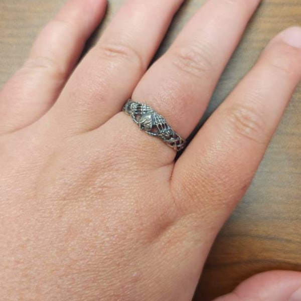 Sterling Silver Dark Gothic Ring, Gothic Engagement Ring, Goth Promise ...