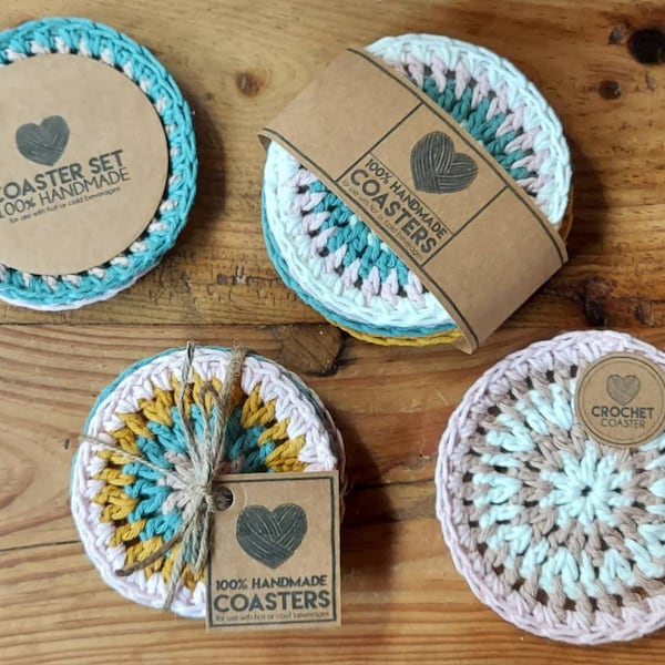 Printable Coaster Tags and Labels, Knit, Crochet Coaster Sets ...