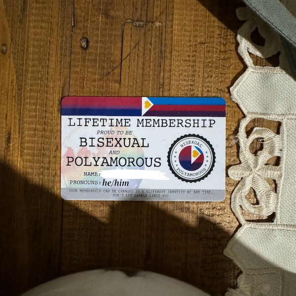 Double Identity LGBTQIA+ Lifetime Membership Card - Gay Pride Card ...