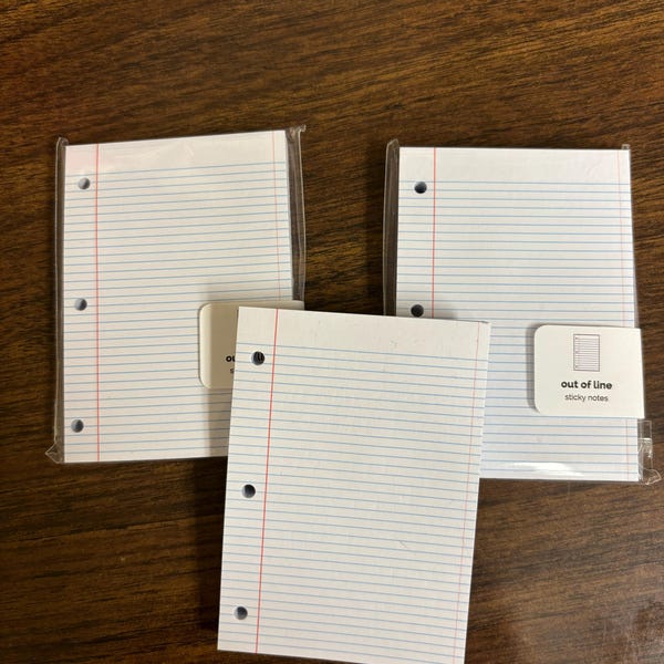 Mini Lined Paper Sticky Notes • Out of Line Sticky Notes • Tiny ...