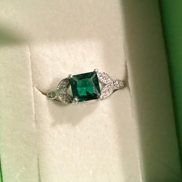 Art Deco Sterling Silver 5 Stone Cindy Engagement Ring Size 13- Wedding ...