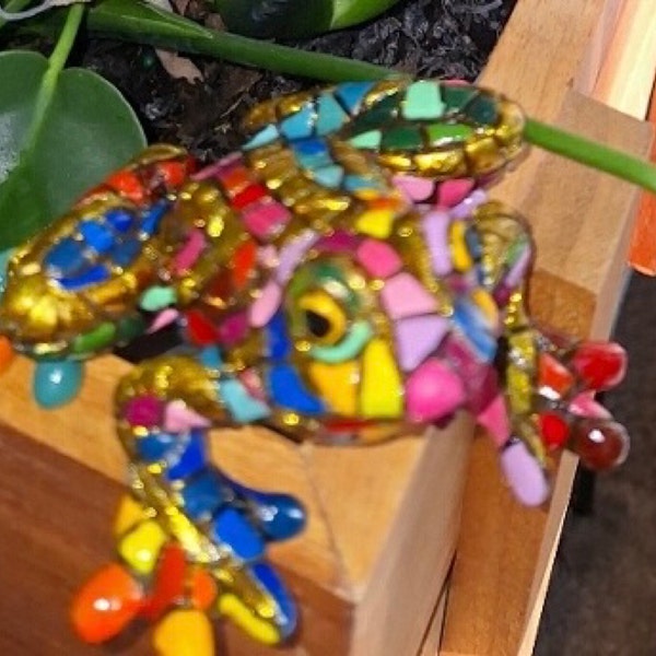 Mosaic Blue Bull Statue With Big Horns Made With Marble Dust and With ...