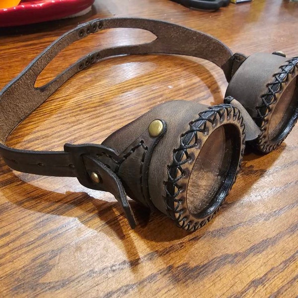 Leather Steampunk Goggles "watchmaker" - Etsy