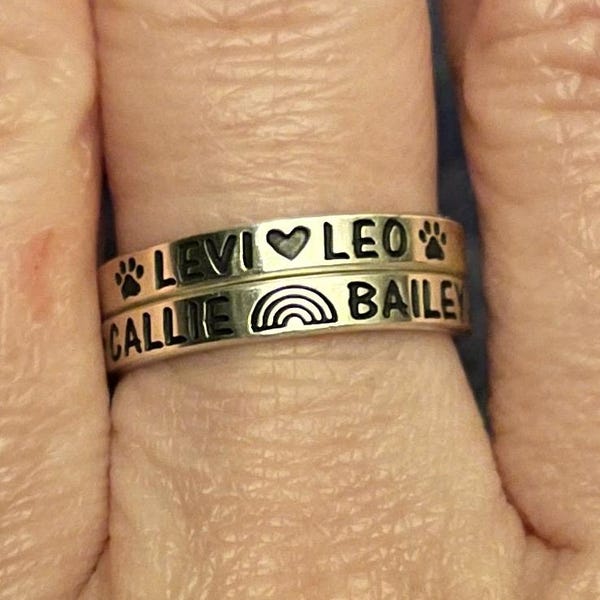 Paw Print Ring, Dog Ring, Personalized Pet Ring, Paw Print Jewelry, Pet ...