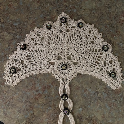 Crochet WITH VIDEO TUTORIAL Vintage Crochet Fan Doily Pattern - Etsy