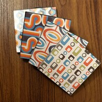 Mod Hippy Floral Flower Power Coaster Set of 4 TILE Cork - Etsy