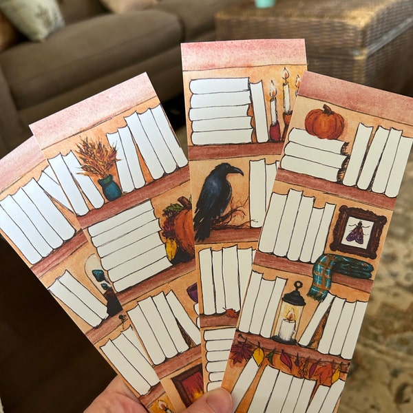 Bookshelf Bookmark Tracker, Reading Tracker Bookmark, Cozy Bookmark ...