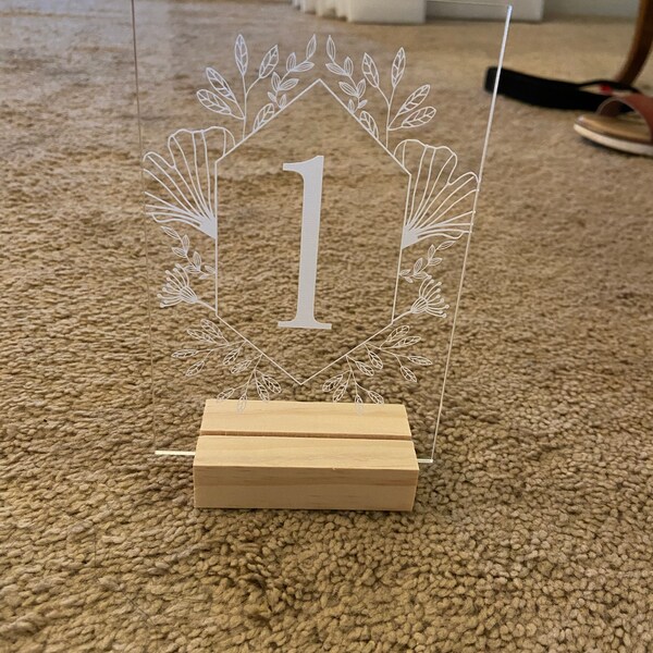Garden Acrylic Table Numbers - Modern Wedding Sign - Wedding Table ...