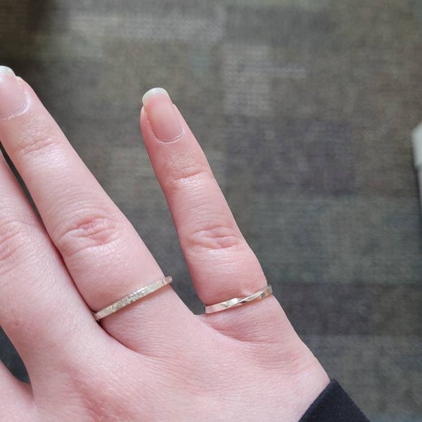 Slim Mobius Ring in Recycled Sterling Silver - Skinny Mobius Stackable ...