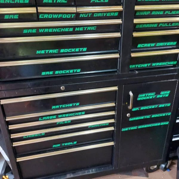 Custom Magnetic Toolbox Labels | Personalized Tool Drawer Tags | Emblem ...