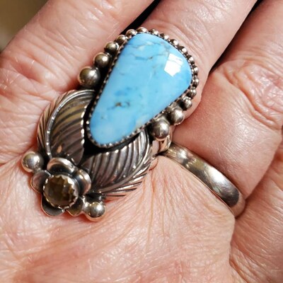 Bluebird Mine Azurite Malachite Ring Size 5 Artisan Handmade - Etsy