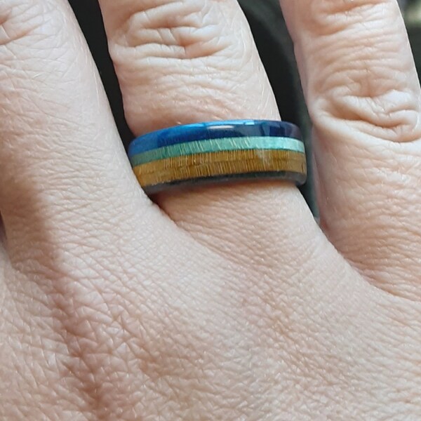 Custom Silver Recycled Skateboard Ring, Wooden Ring, Wedding Ring - Etsy