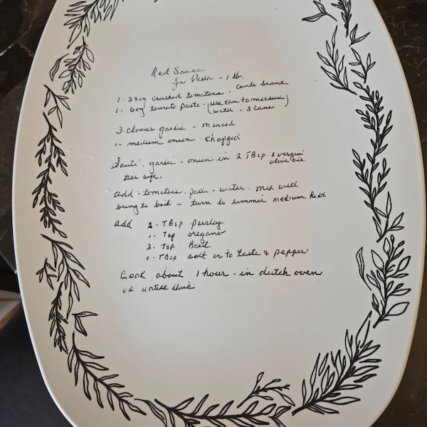 Custom Handwriting Recipe Platter, Christmas Gift, Handwritten Recipe ...