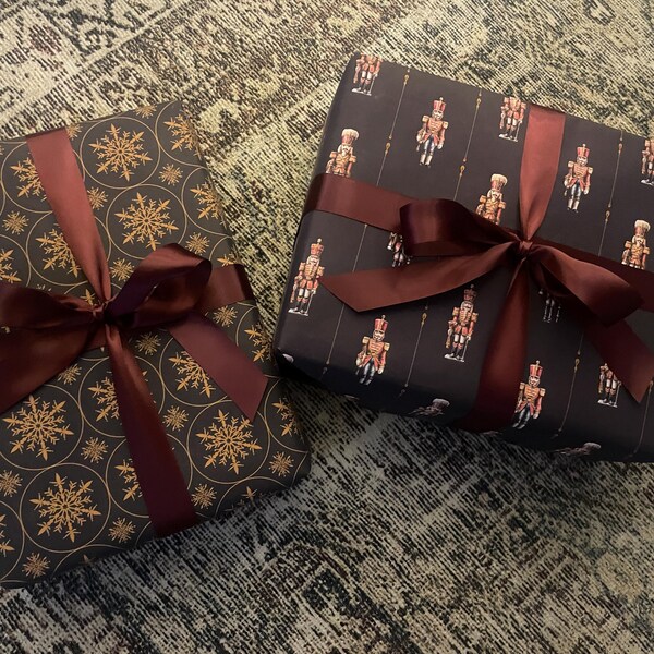 Snowflake Wrapping Paper Holiday Gift Wrap Snowflake Gift Wrap Elegant ...