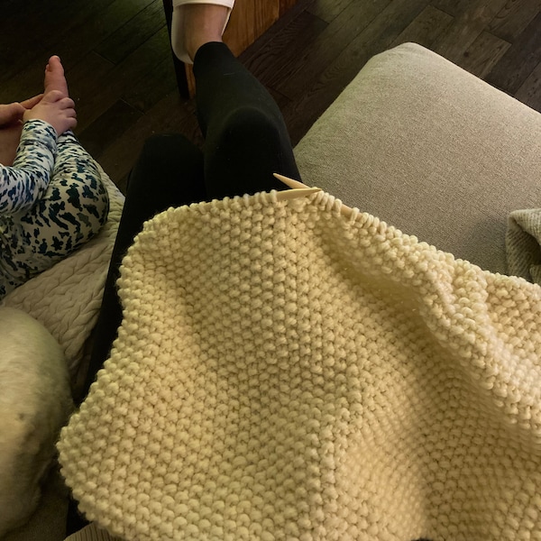 KNITTING PATTERN | Blanket, Throw, Afghan | Beginner Knit Blanket ...