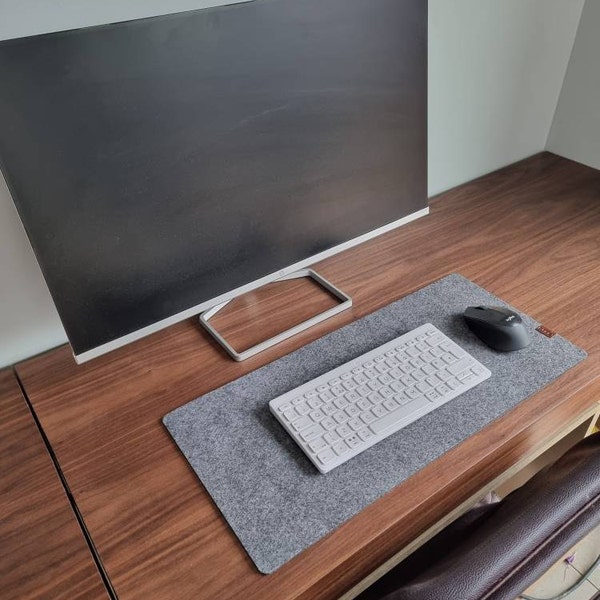 Felt Desk Pad, Custom Felt Desk Mat, Office Desk Accessories, Large ...
