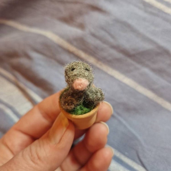 Mini Mole Collectible Gift, Needle Felted Handmade Decoration, Ornament ...