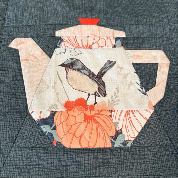 Tea Pot Quilt Block, Paper Pieced Quilt Pattern, PDF Pattern, Instant ...