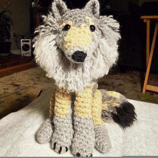 Crochet Pattern for Winter Woolfie, Realistic Eurasian Wolf Amigurumi ...