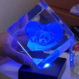 3D Crystal Glass Trophy Laser LED Wooden Small Light Stand - Etsy