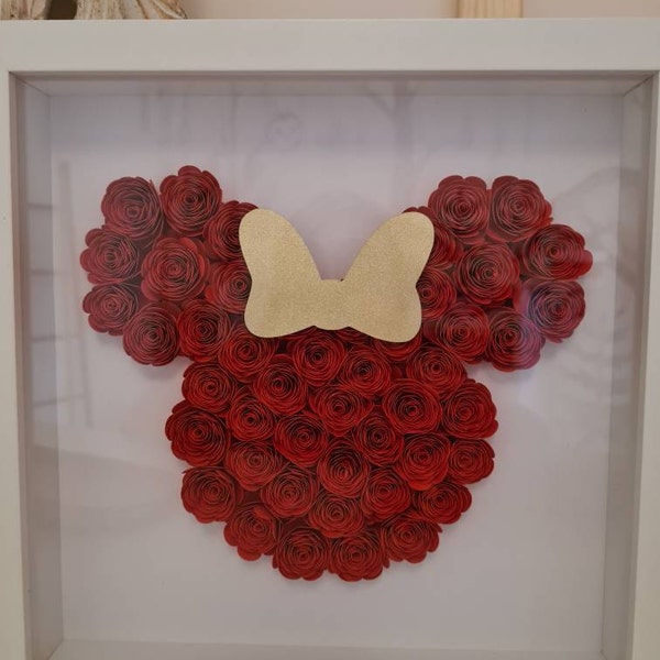 Cadre fleurs en papier minnie | Cadeau naissance fille, anniversaire ...