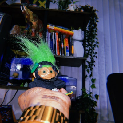 Vintage Ace Novelty Treasure Troll Doll, Pink Hair, Pink Jewel, Pink ...