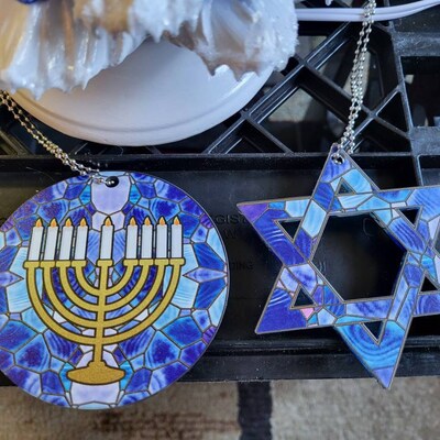 Hanukkah Ornaments Set of 2, Hanukkah Gift, Happy Hanukkah, Hanukkah ...
