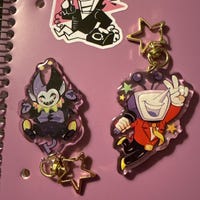 Jevil Deltarune Glitter Keychain - Acrylic Epoxy Charm 2.5in. - Etsy Canada